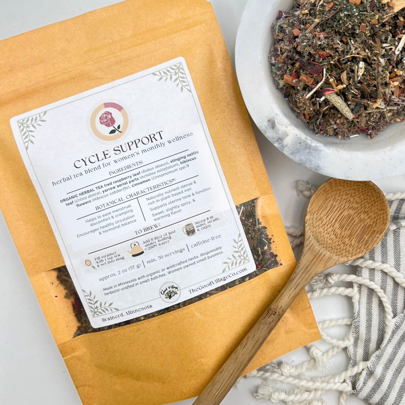 Cycle Support: Loose-Leaf Herbal Tea Blend For Women's Monthly Wellnes ...