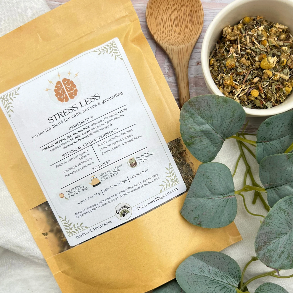 Stress Less: Loose-Leaf Herbal Tea Blend for Calm Nerves & Grounding ...